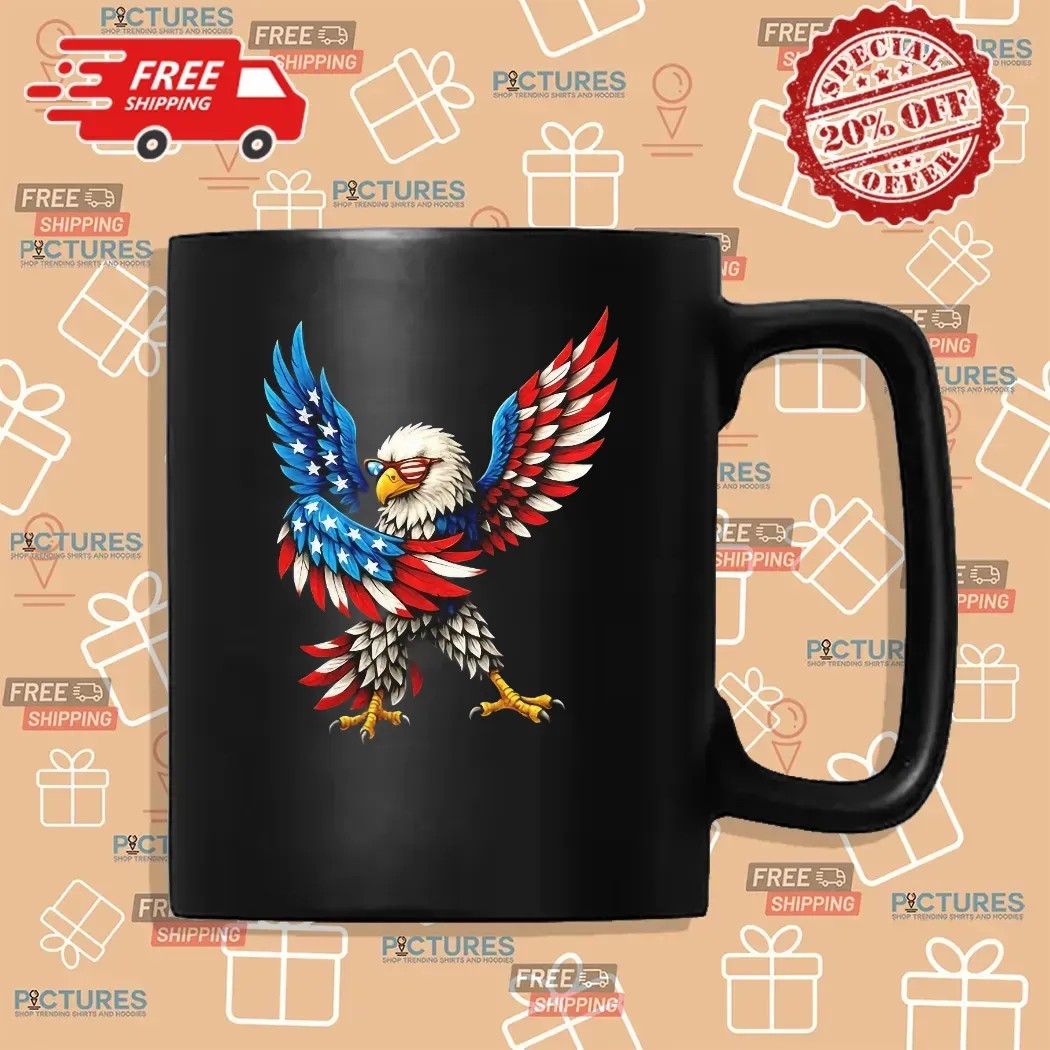 American Flag Dabbing Bald Eagle Patriotic 4th Of July T Shirt ...