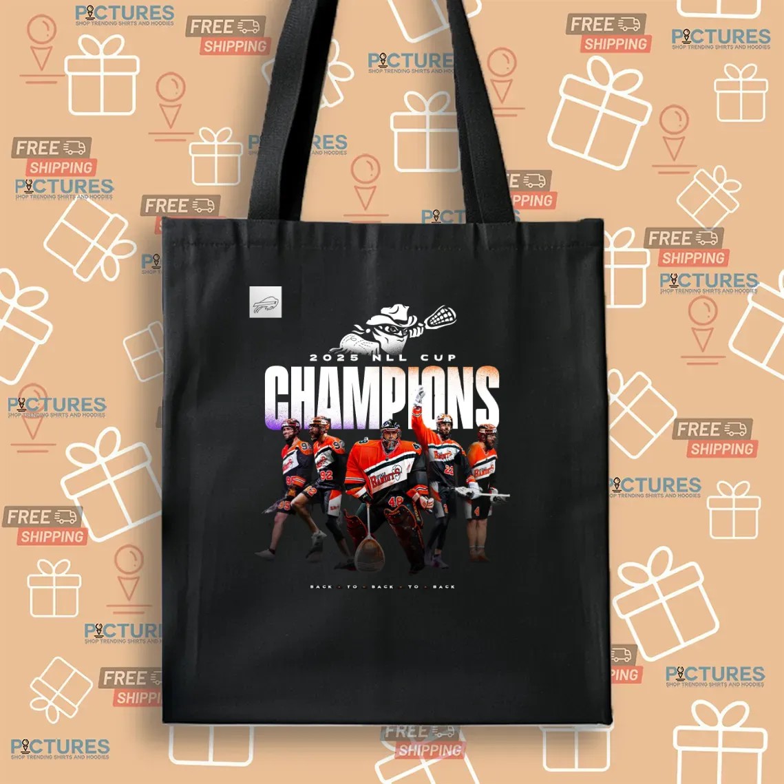 Buffalo Bandits 2025 NLL Cup Champions Back To Back To Back T Shirt • Picturestees Clothing LLC