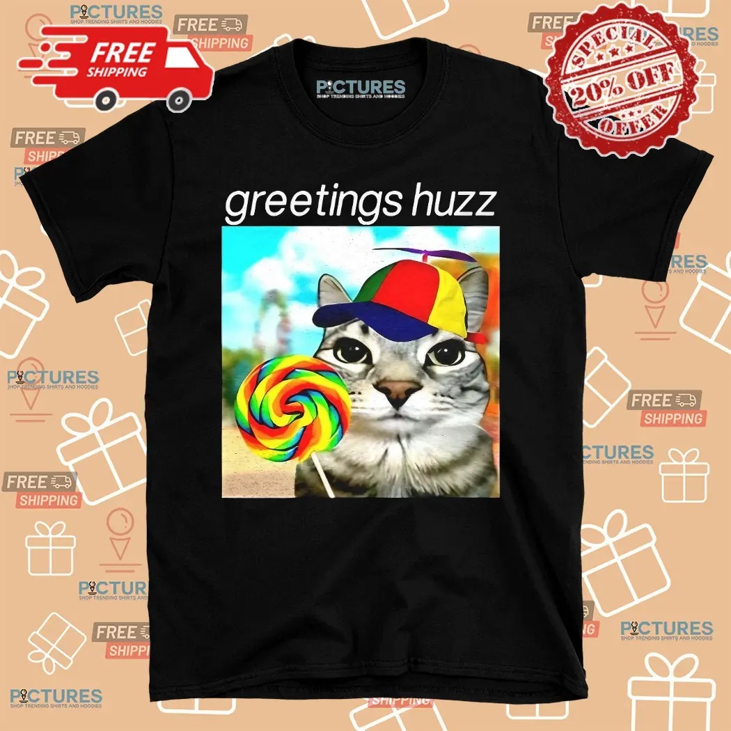Cat Greetings Huzz Lollipop Shirt • Picturestees Clothing LLC