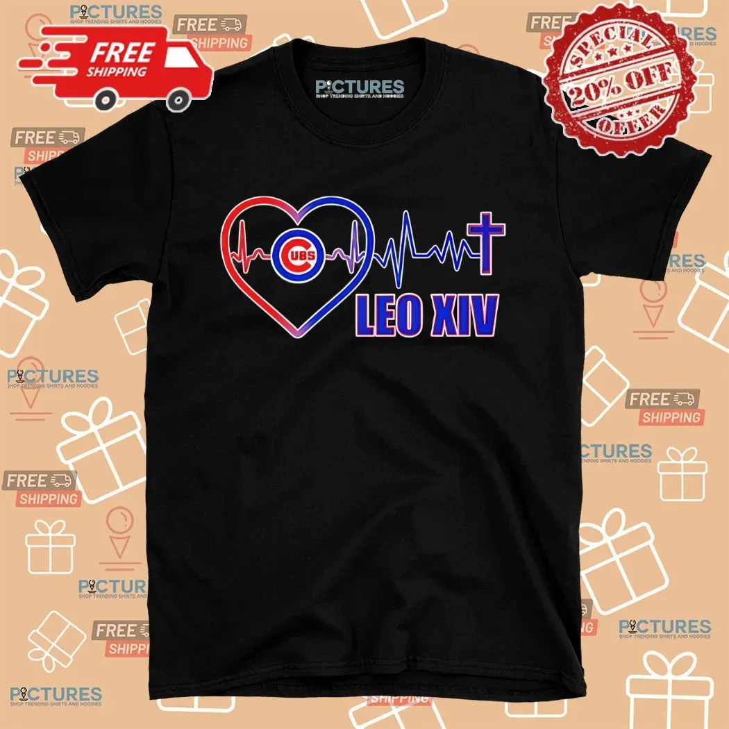 Chicago Cubs Pope Leo XIV Heartbeat Shirt • Picturestees Clothing LLC
