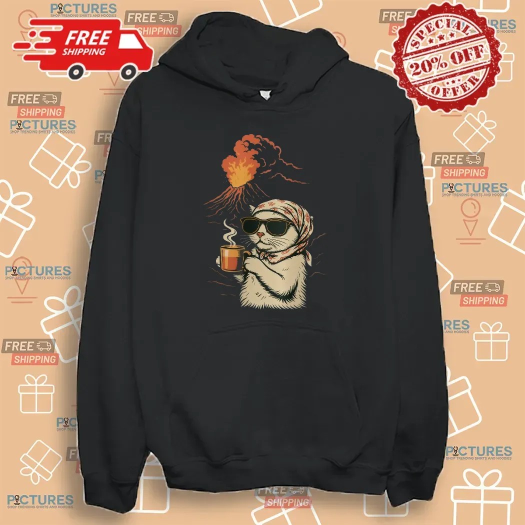 Chill Cat Coffee Volcano T Shirt • Picturestees Clothing LLC