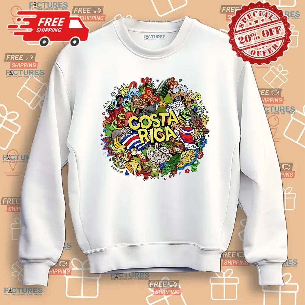 Costa Rica Pura Vida Doodle Art Shirt • Picturestees Clothing LLC