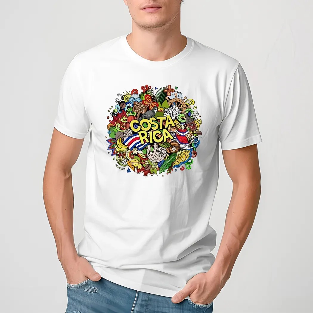 Costa Rica Pura Vida Doodle Art Shirt • Picturestees Clothing LLC