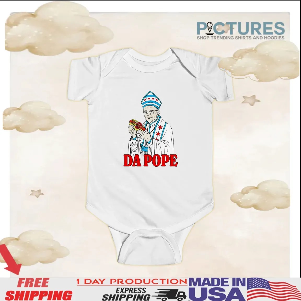 Da Pope Holding Hot Dog Meme T Shirt • Picturestees Clothing LLC