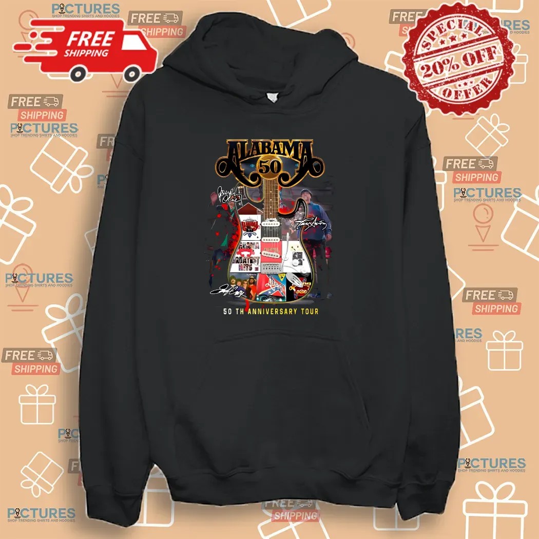Guitar Alabama Band 50th Anniversary Tour Signatures T Shirt ...