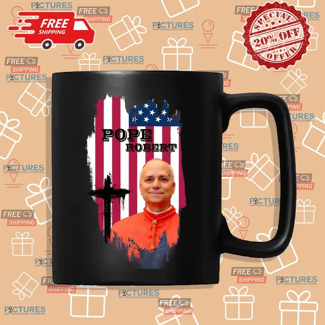 New Pope Robert Francis Prevost Pope Leo XIV Vatican Church Usa Flag Catholic Shirt ...