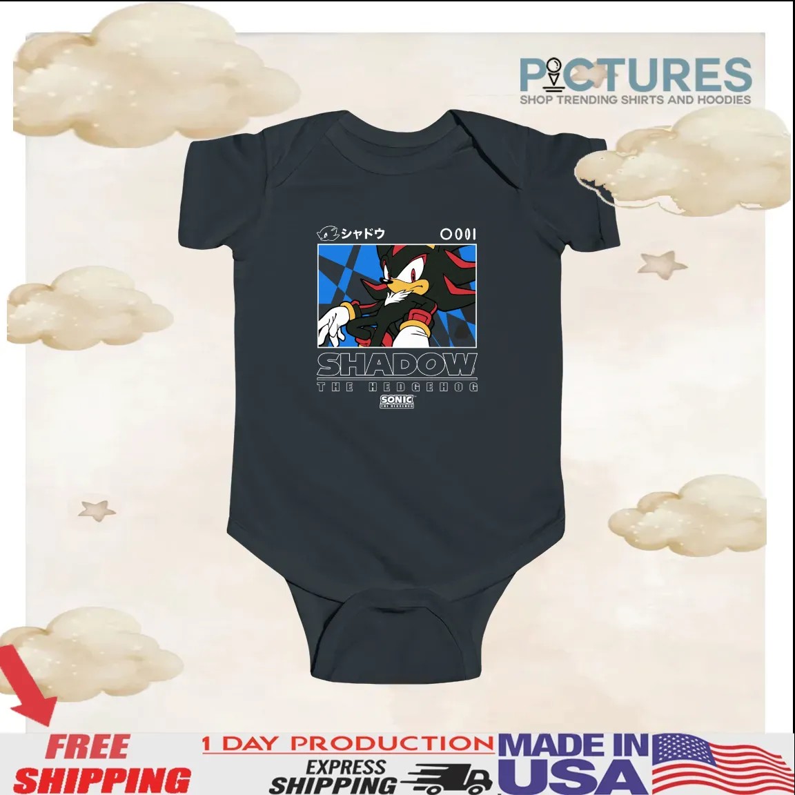 Sonic The Hedgehog Shadow Portrait Graphic T Shirt • Picturestees ...