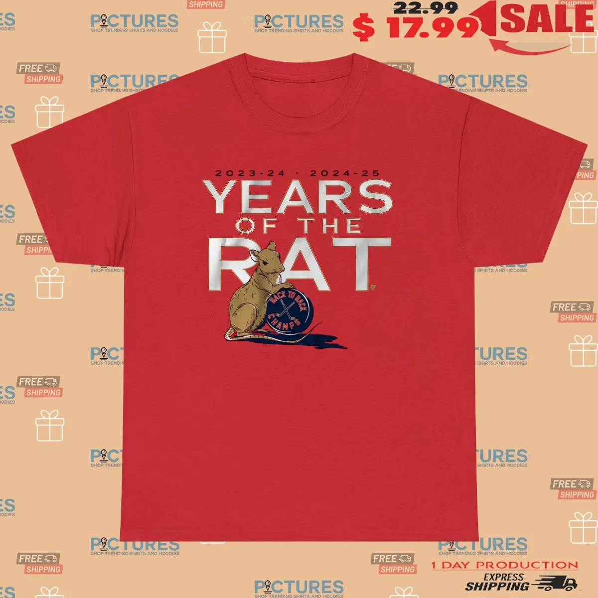 Florida Panthers Hockey Years Of The Rat Back To Back Champs T Shirt ...