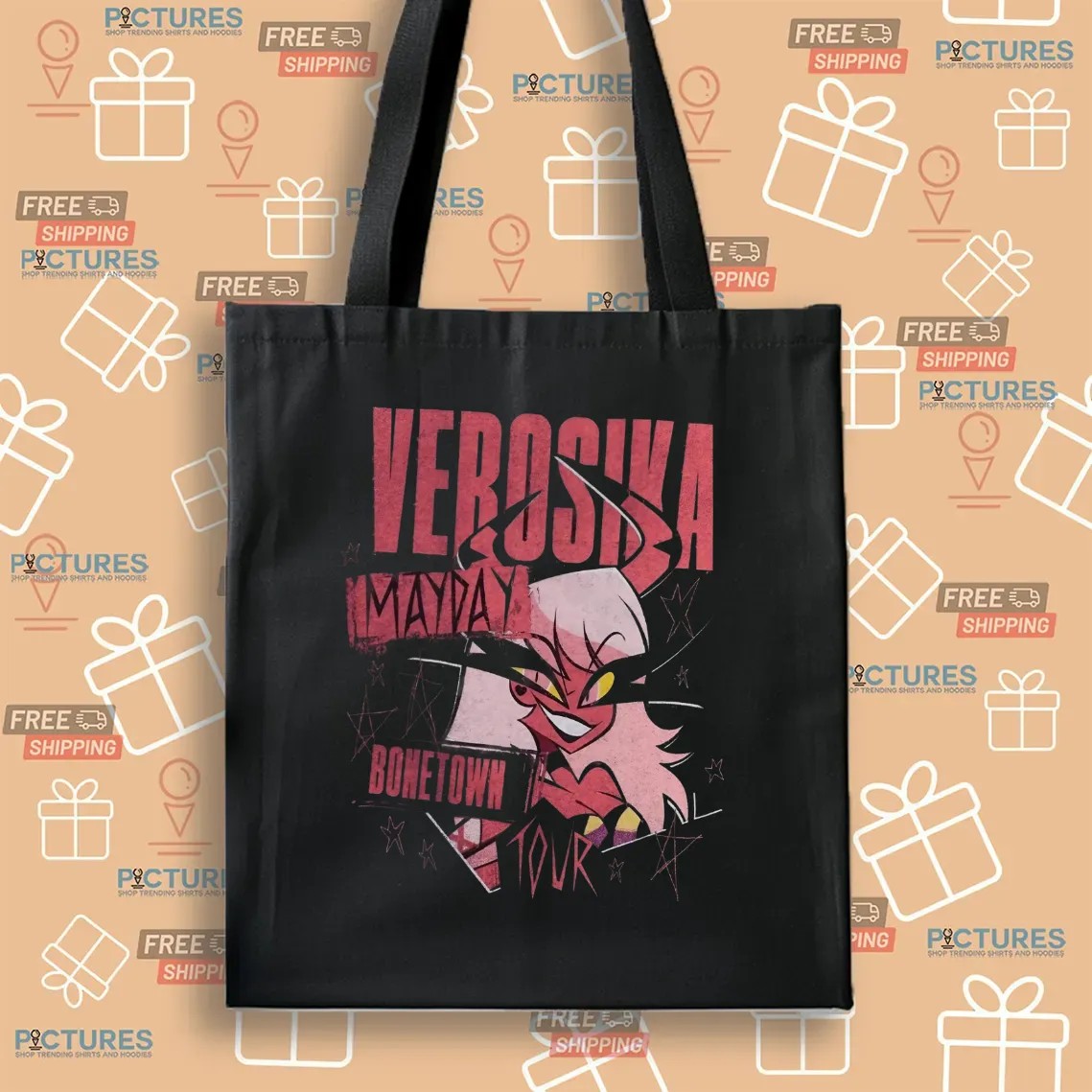 Helluva Boss Verosika Mayday Bonetown Tour Double-Sided T Shirt ...