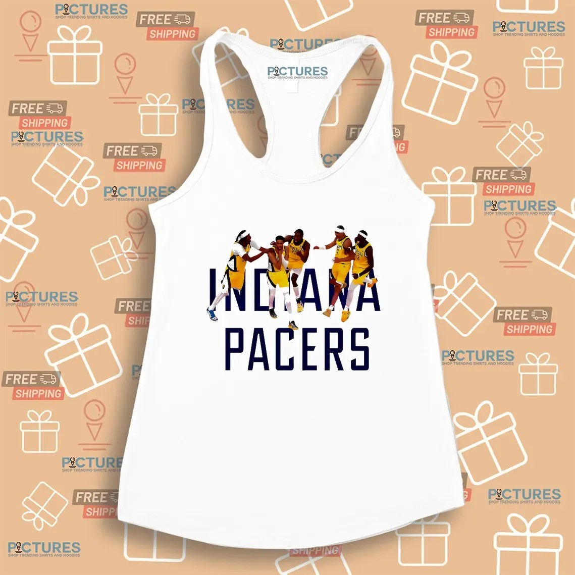 Indiana Pacers NBA Playoffs Tyrese Haliburton Team Celebration T Shirt ...