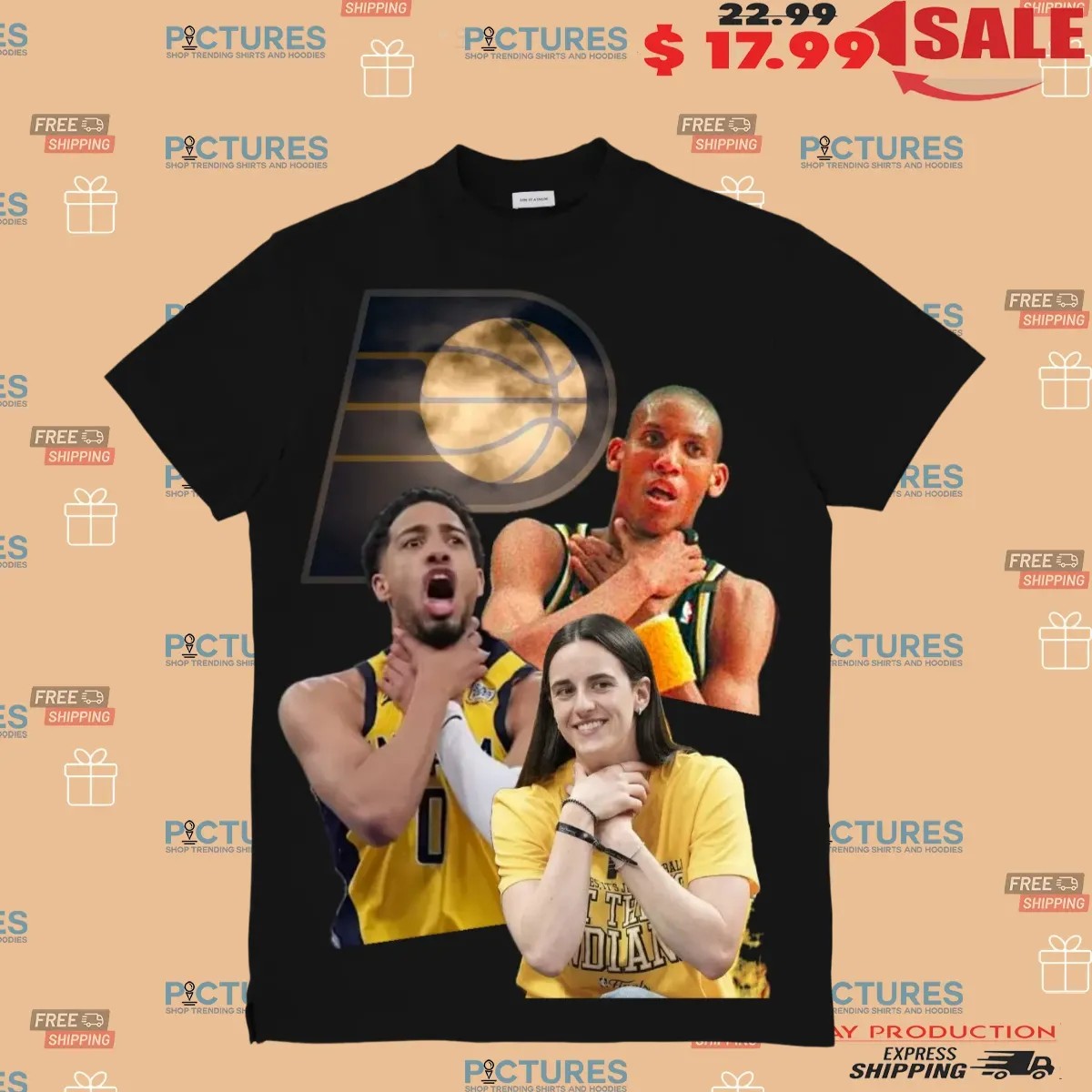 Indiana Pacers Reggie Miller Tyrese Haliburton Caitlin Clark Choke T ...