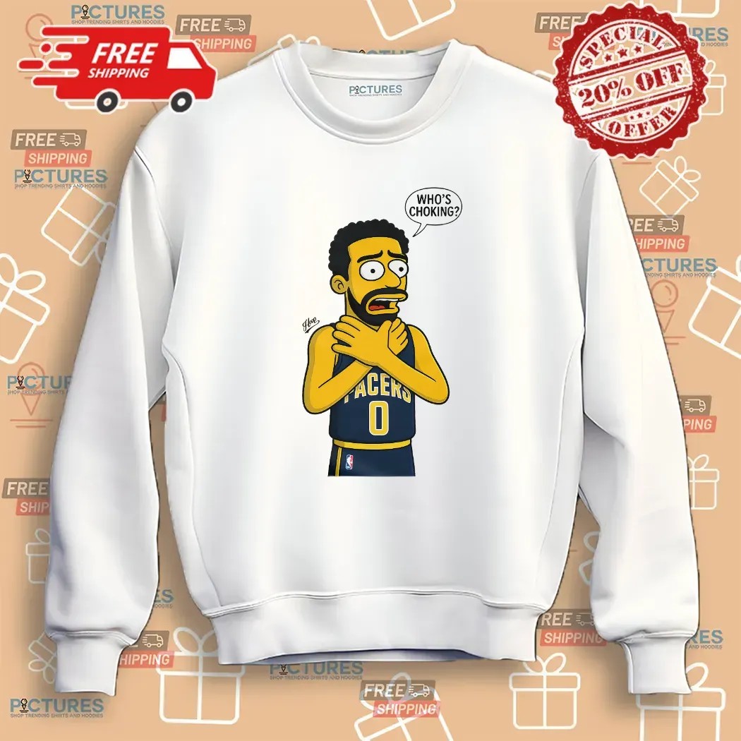 Indiana Pacers Tyrese Haliburton Who's Choking Meme Cartoon T Shirt ...