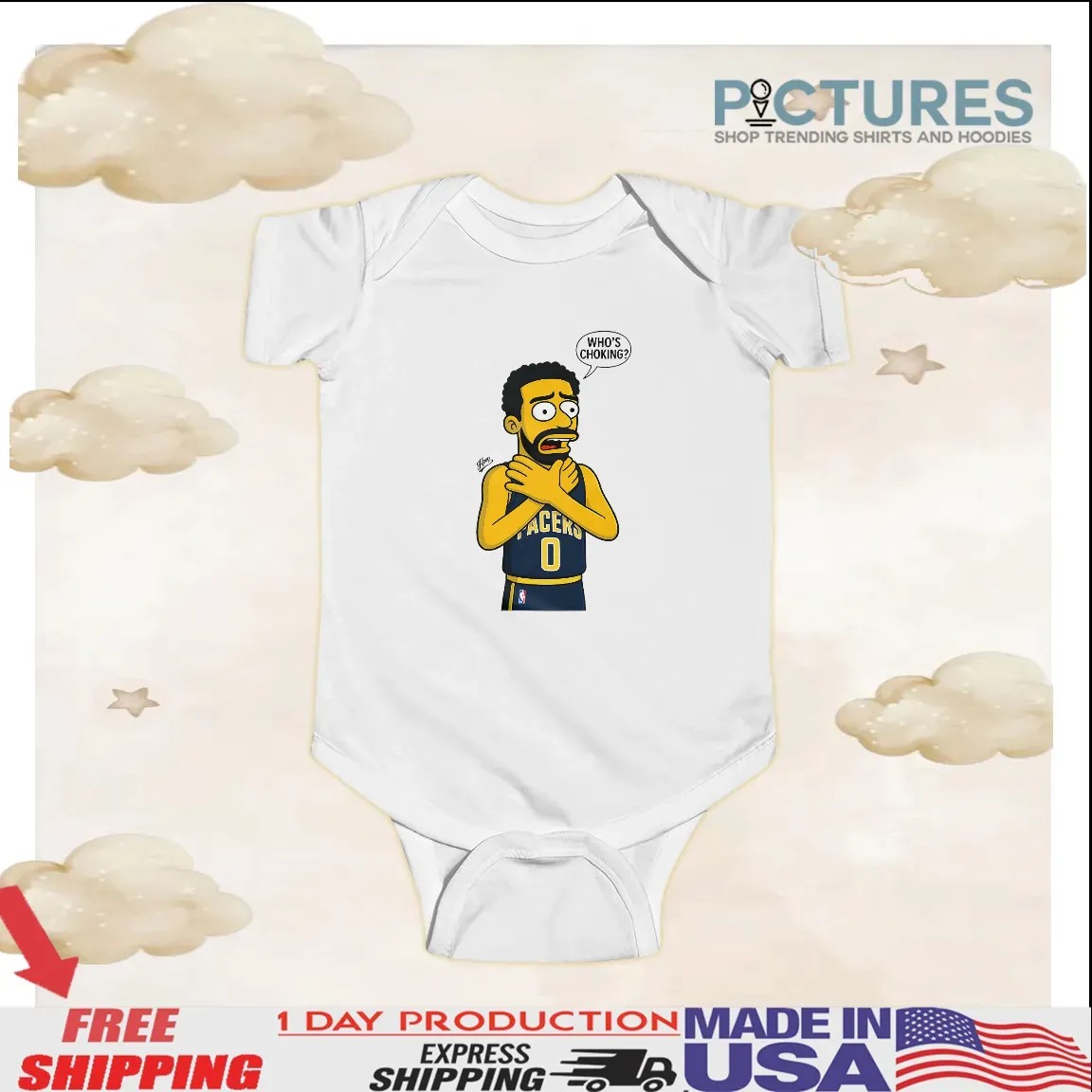 Indiana Pacers Tyrese Haliburton Who's Choking Meme Cartoon T Shirt ...