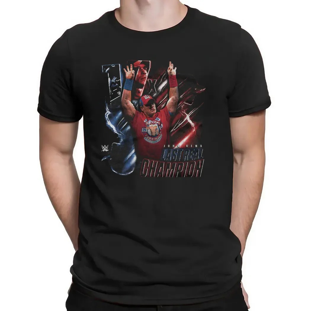 John Cena 17x The Last Real Champion WWE T Shirt • Picturestees ...