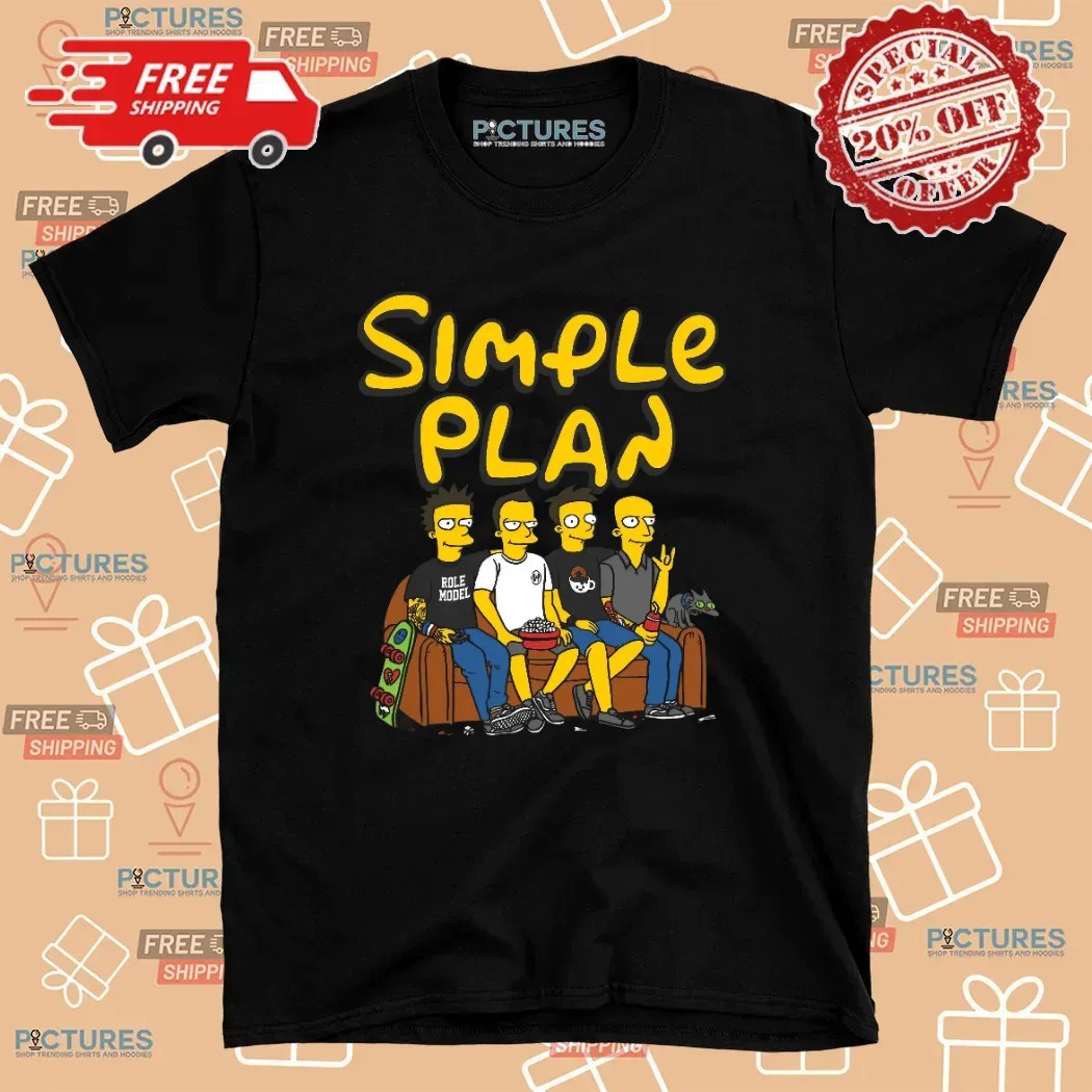 Simple Plan Band On The Couch Simpson T Shirt • Picturestees Clothing LLC