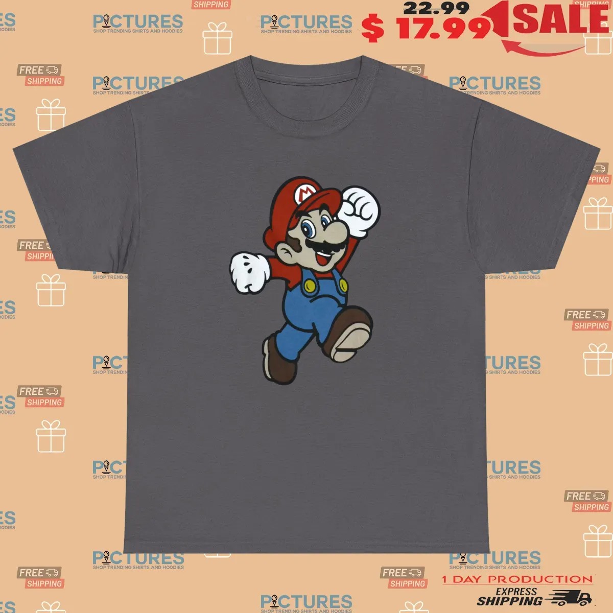 Super Mario Jumping Plumber Video Game Character T Shirt • Picturestees ...