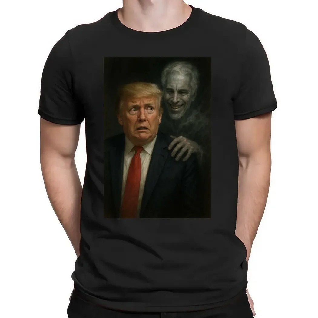 Ghost Of Jeffrey Epstein Behind Trump Horror Halloween Meme T Shirt ...