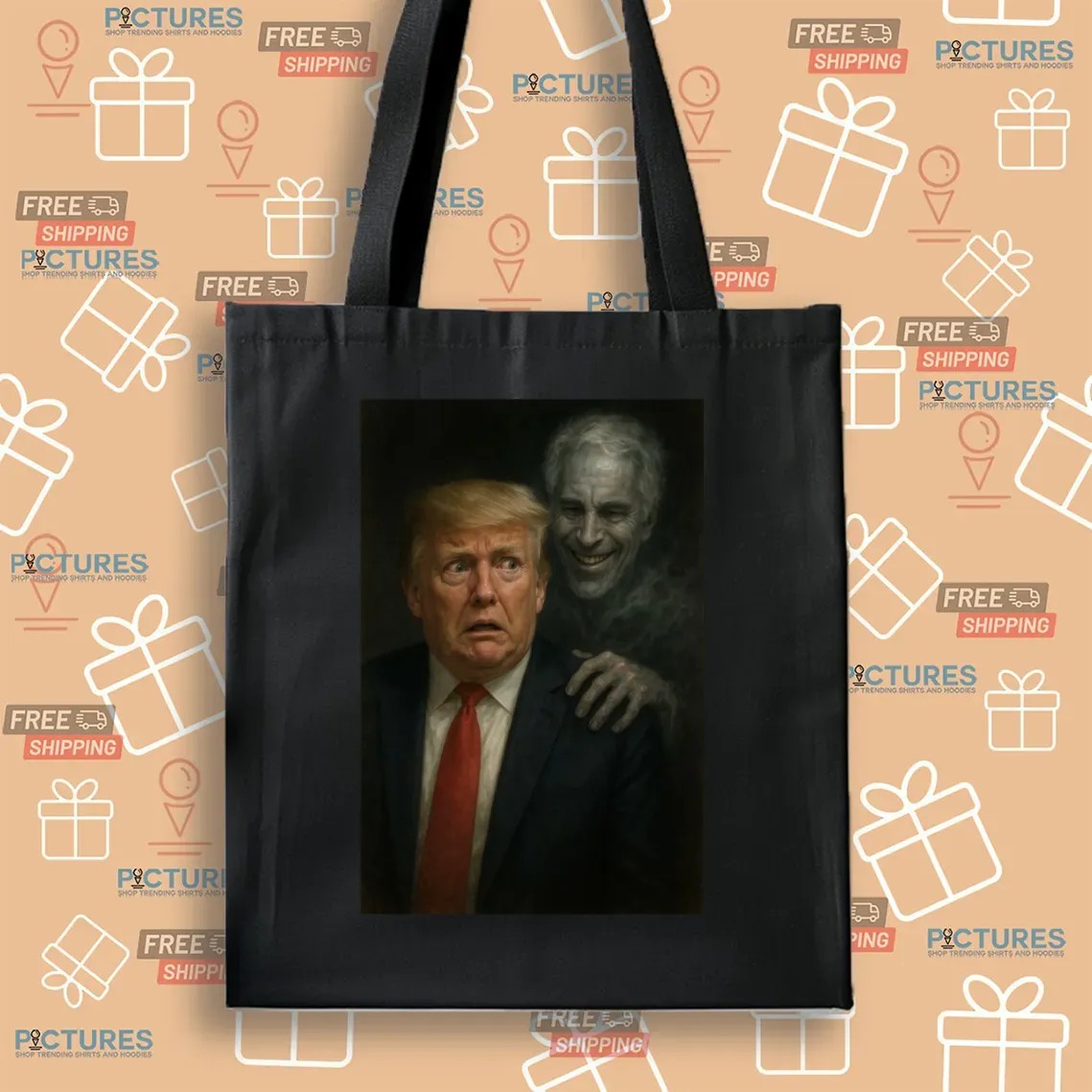 Ghost Of Jeffrey Epstein Behind Trump Horror Halloween Meme T Shirt ...