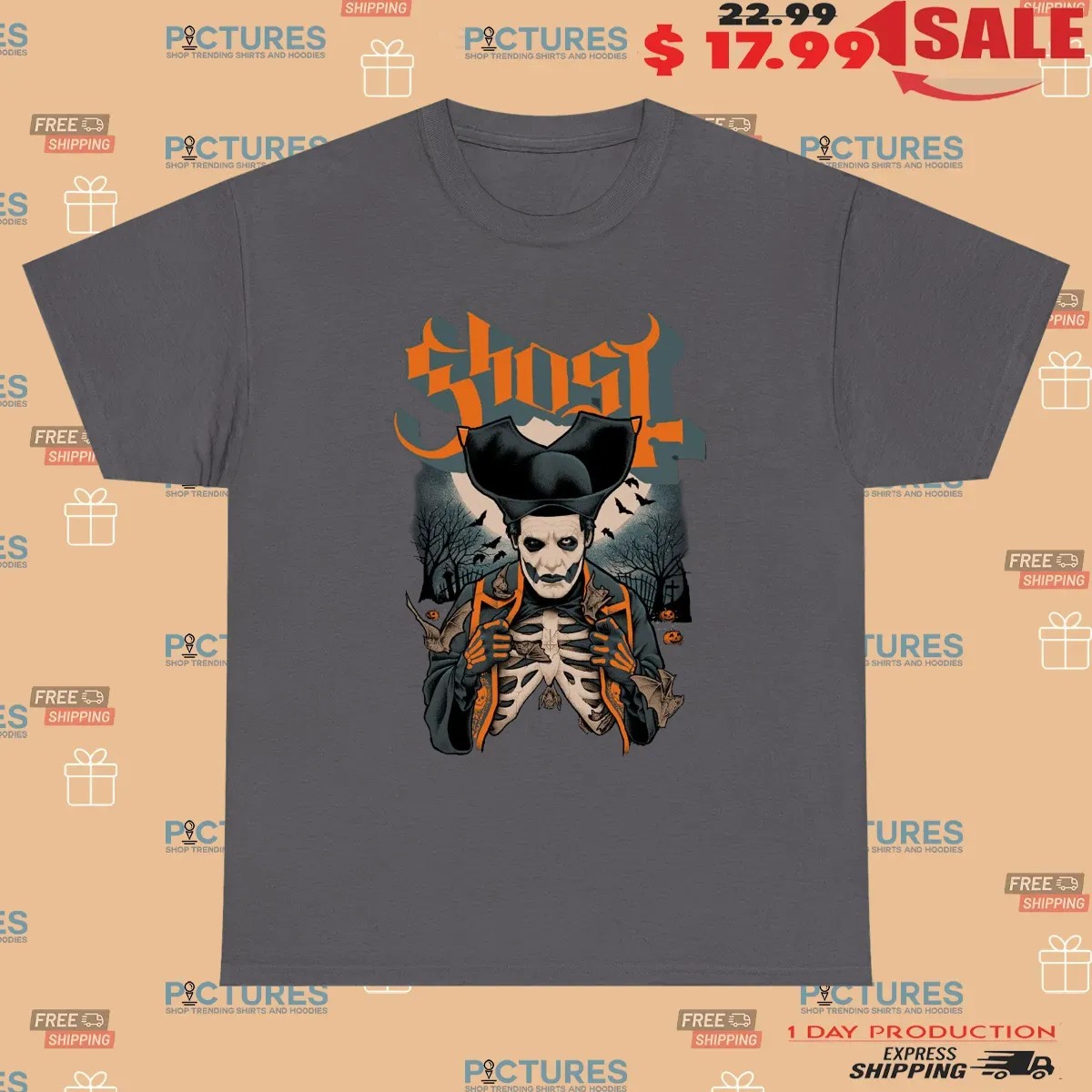 Ghost Ribs And Bats Band Halloween T Shirt • Picturestees Clothing LLC