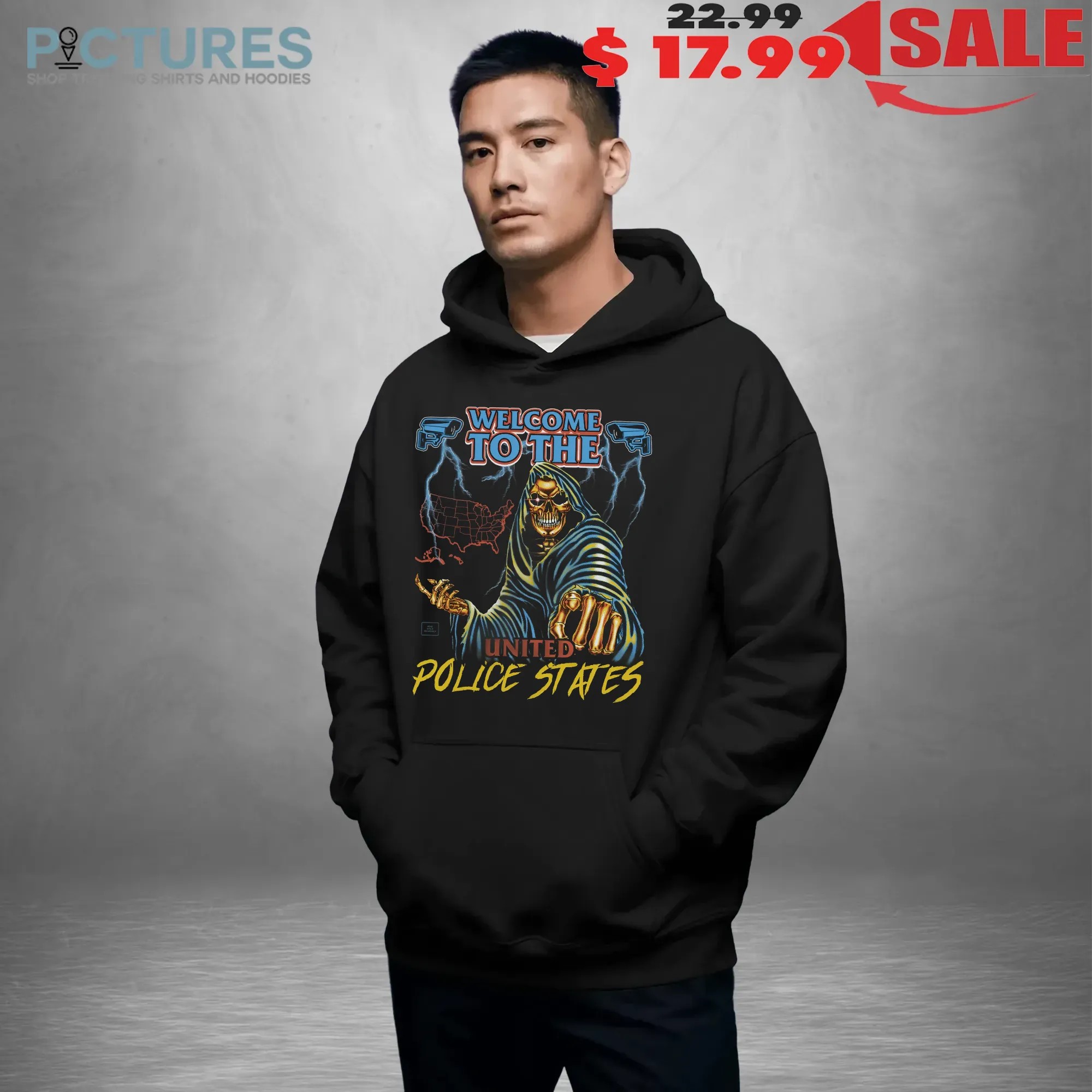 Grim Reaper Welcome To The United Police States Graphic T Shirt ...