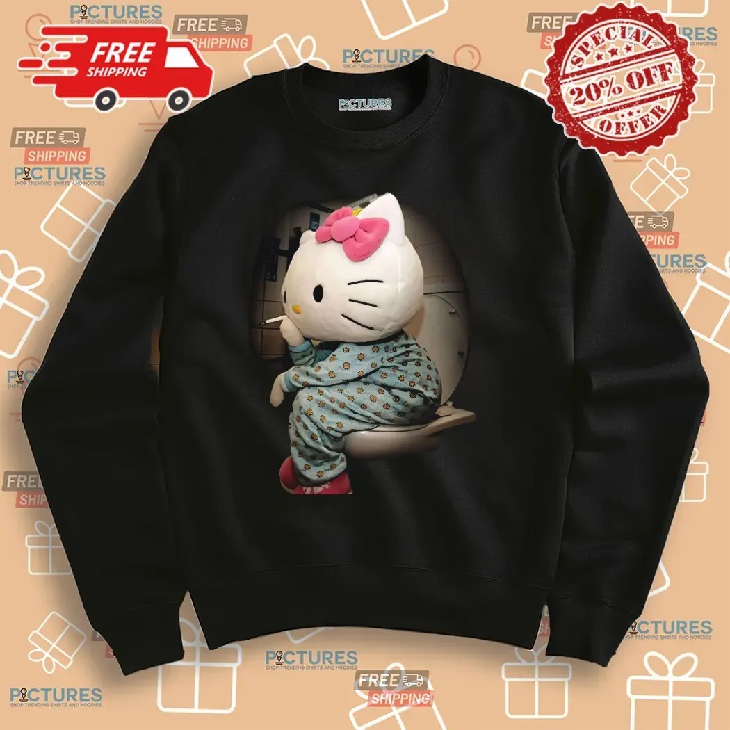 Hello Kitty Smoking In Toilet Meme T Shirt • Picturestees Clothing LLC