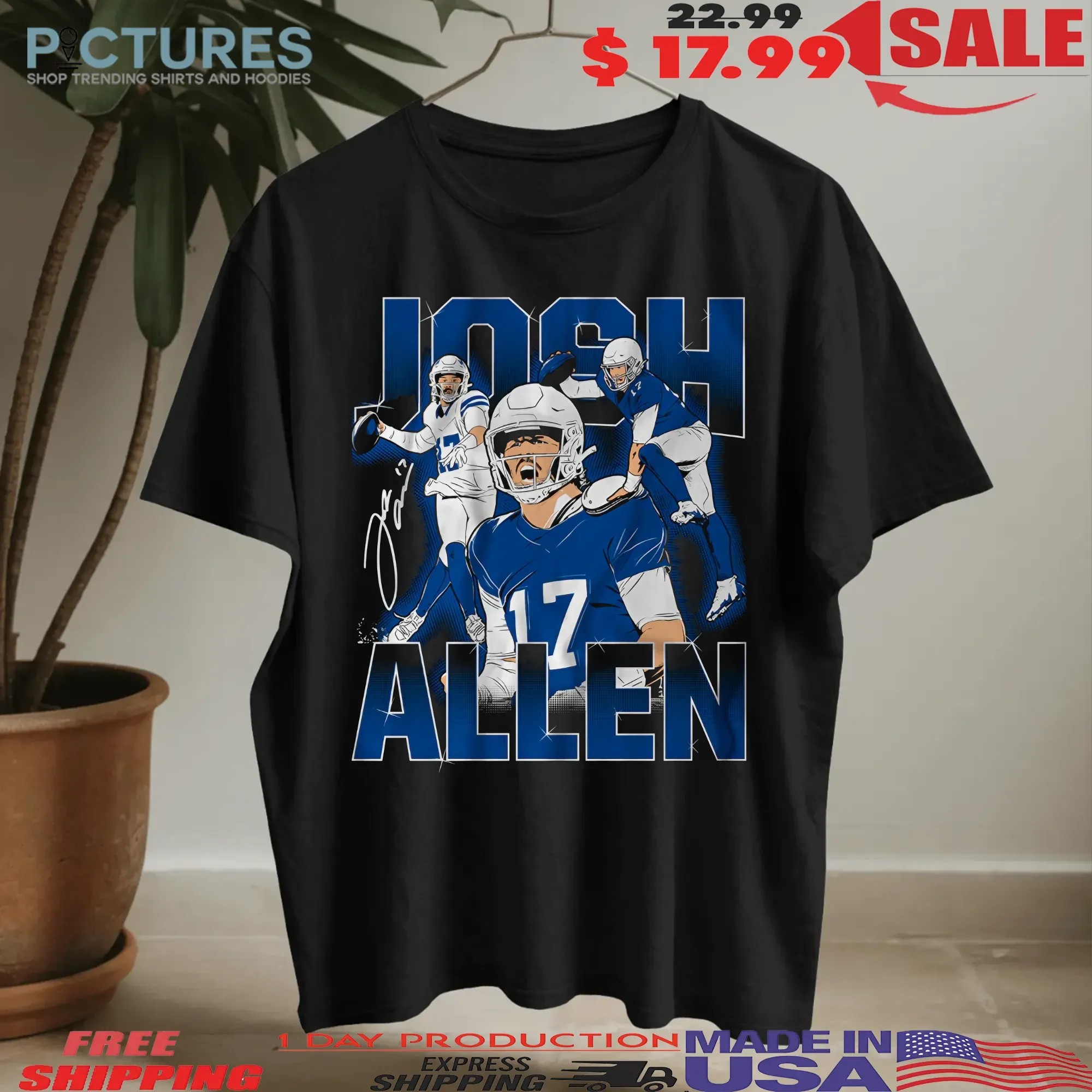 Buffalo Bills Josh Allen Masterpiece Bootleg Signature T Shirt ...