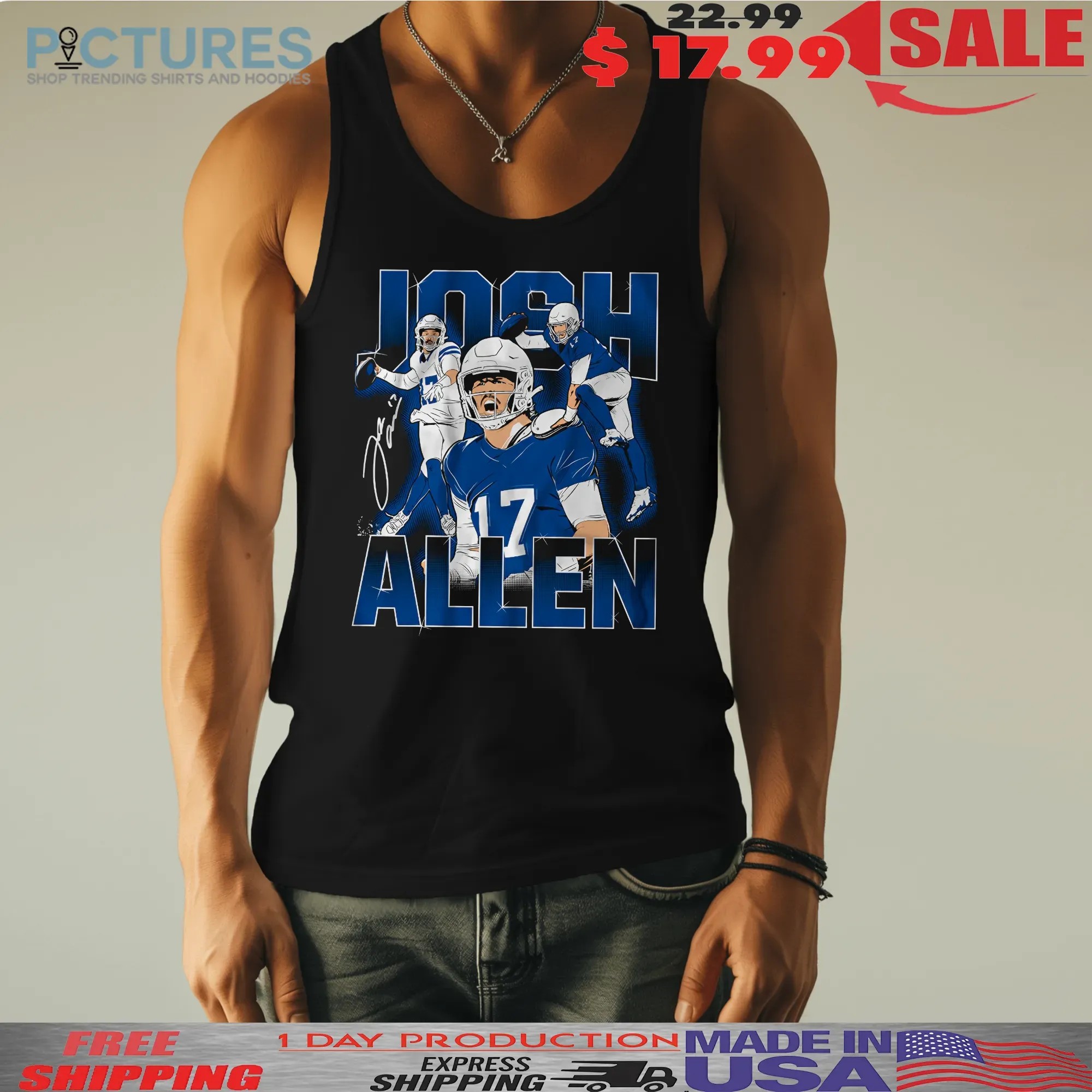 Buffalo Bills Josh Allen Masterpiece Bootleg Signature T Shirt ...