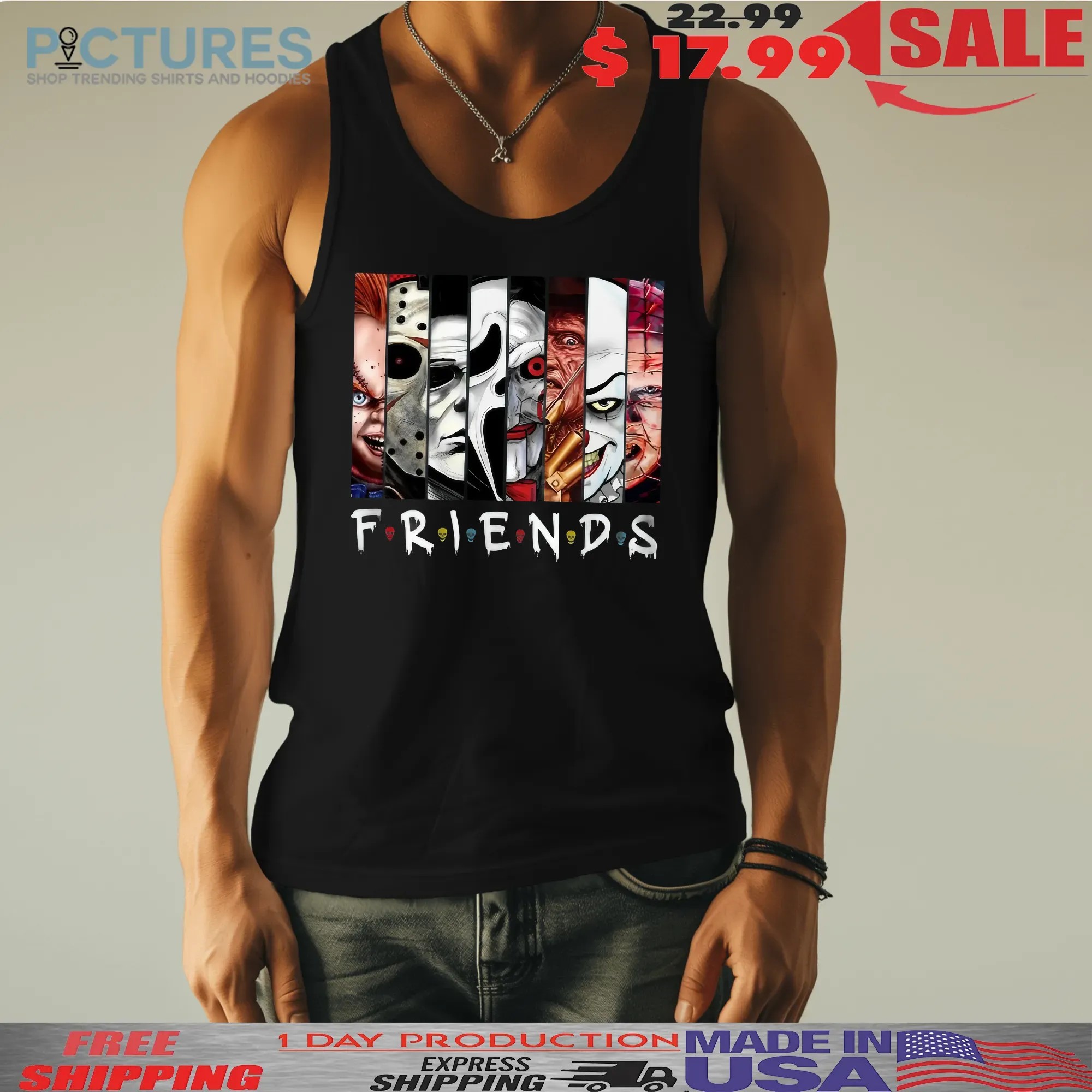 Friends Horror Movie Characters Halloween Parody T Shirt • Picturestees ...