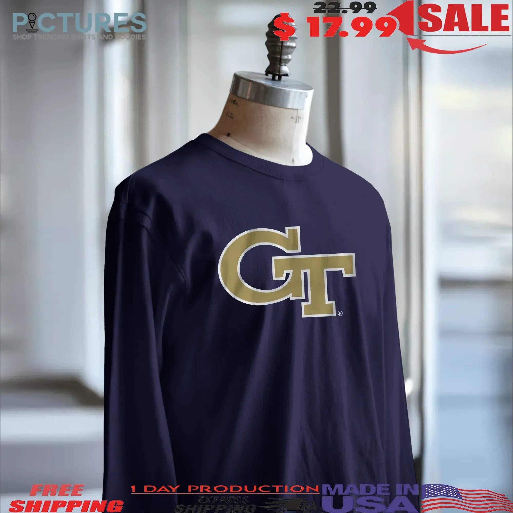 Georgia Tech Yellow Jackets Primary Logo 2025 T Shirt • Picturestees ...