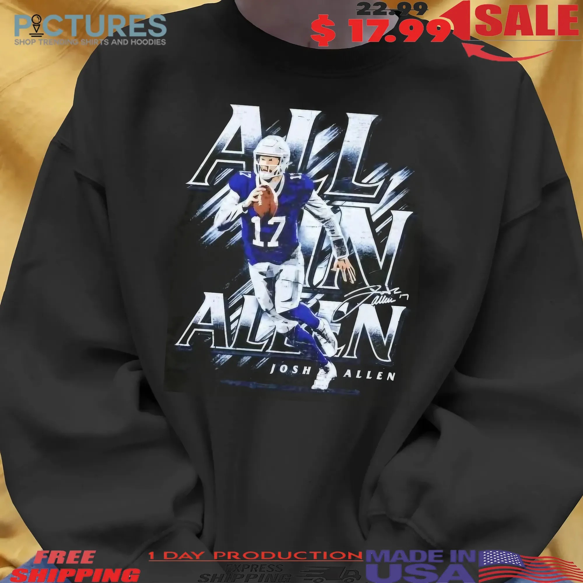 Josh Allen Buffalo Bills All In Allen Signature T Shirt • Picturestees ...