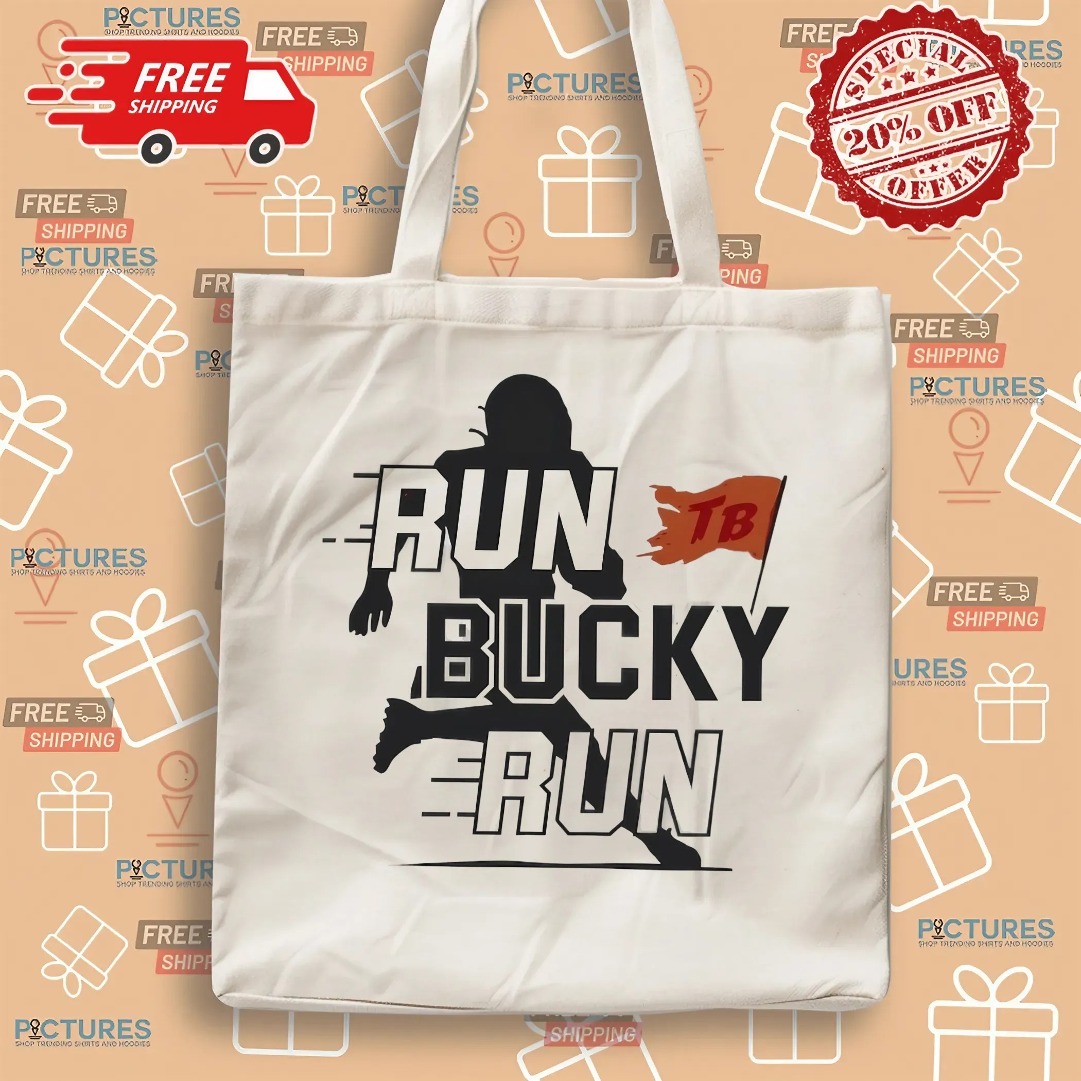 Run Bucky Run Bucky Irving Tampa Bay Buccaneers Football T Shirt ...