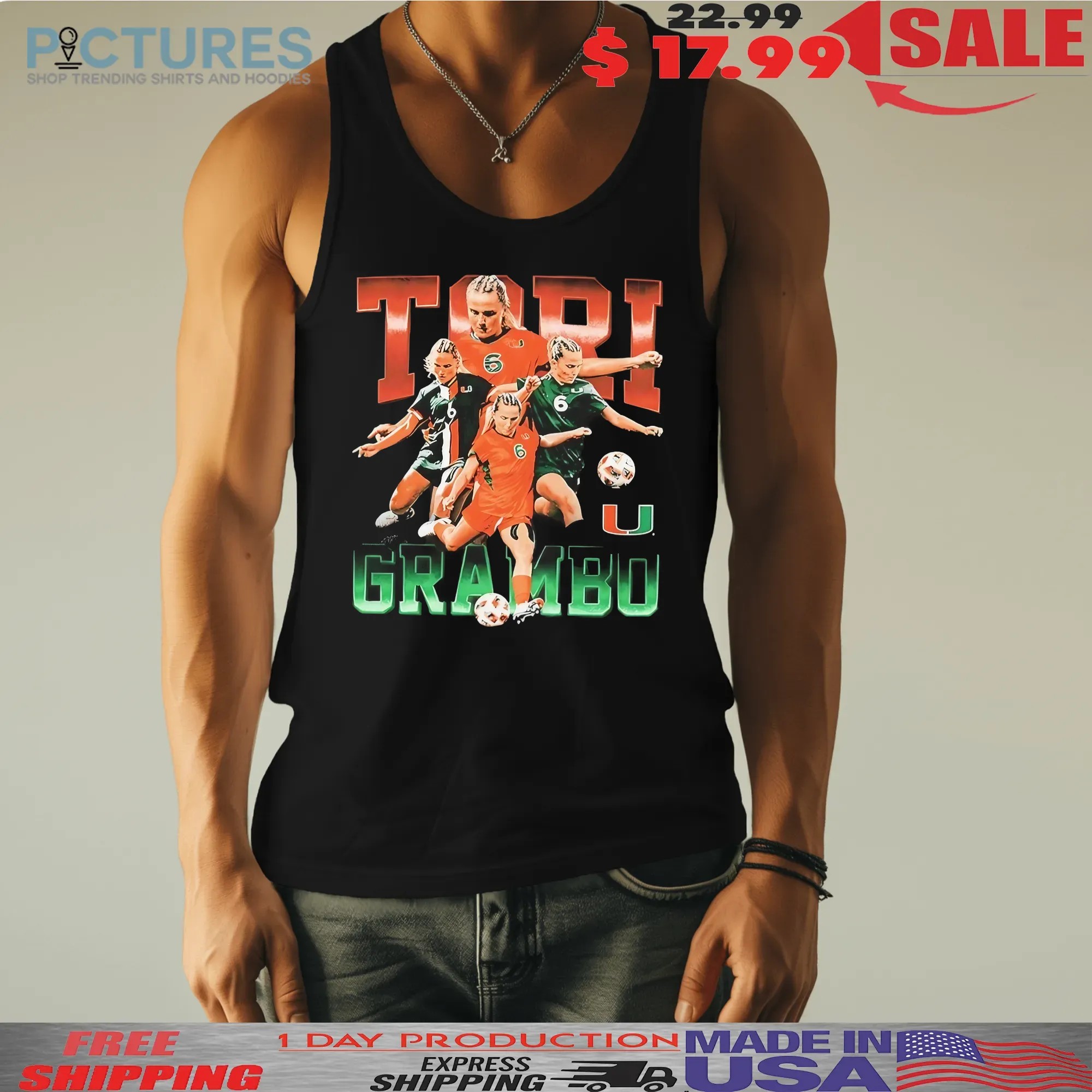 Tori Grambo Miami Women's Soccer Player Collage Vintage T Shirt ...