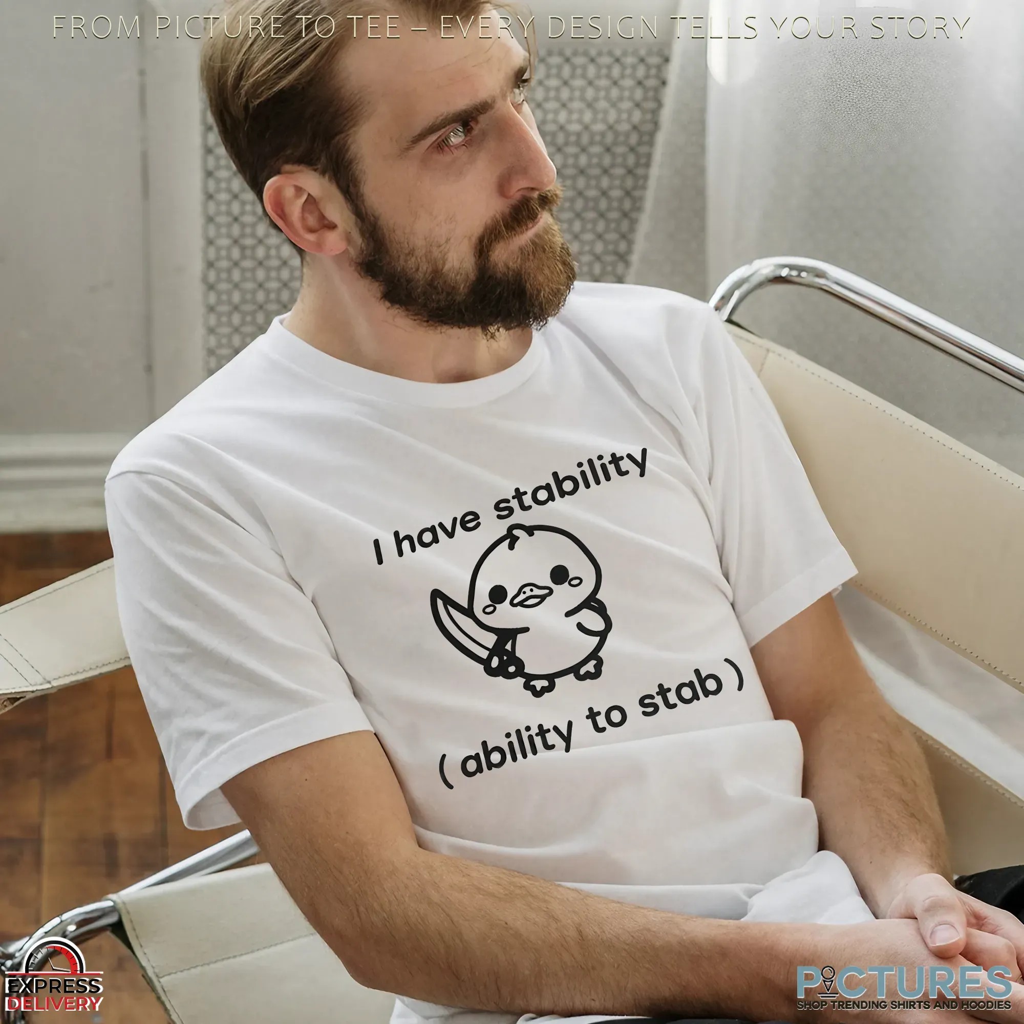 Cartoon Duck I Have Stabilit Ability To Stab T Shirt • Picturestees ...