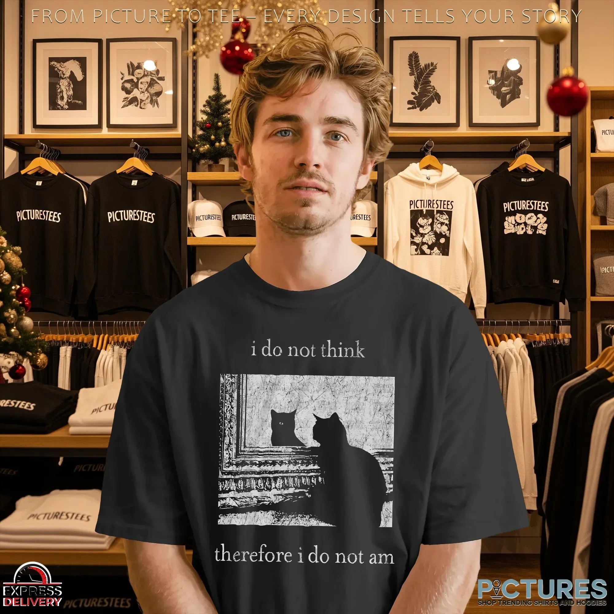 Cat I Do Not Think Therefore I Do Not Am T Shirt • Picturestees ...