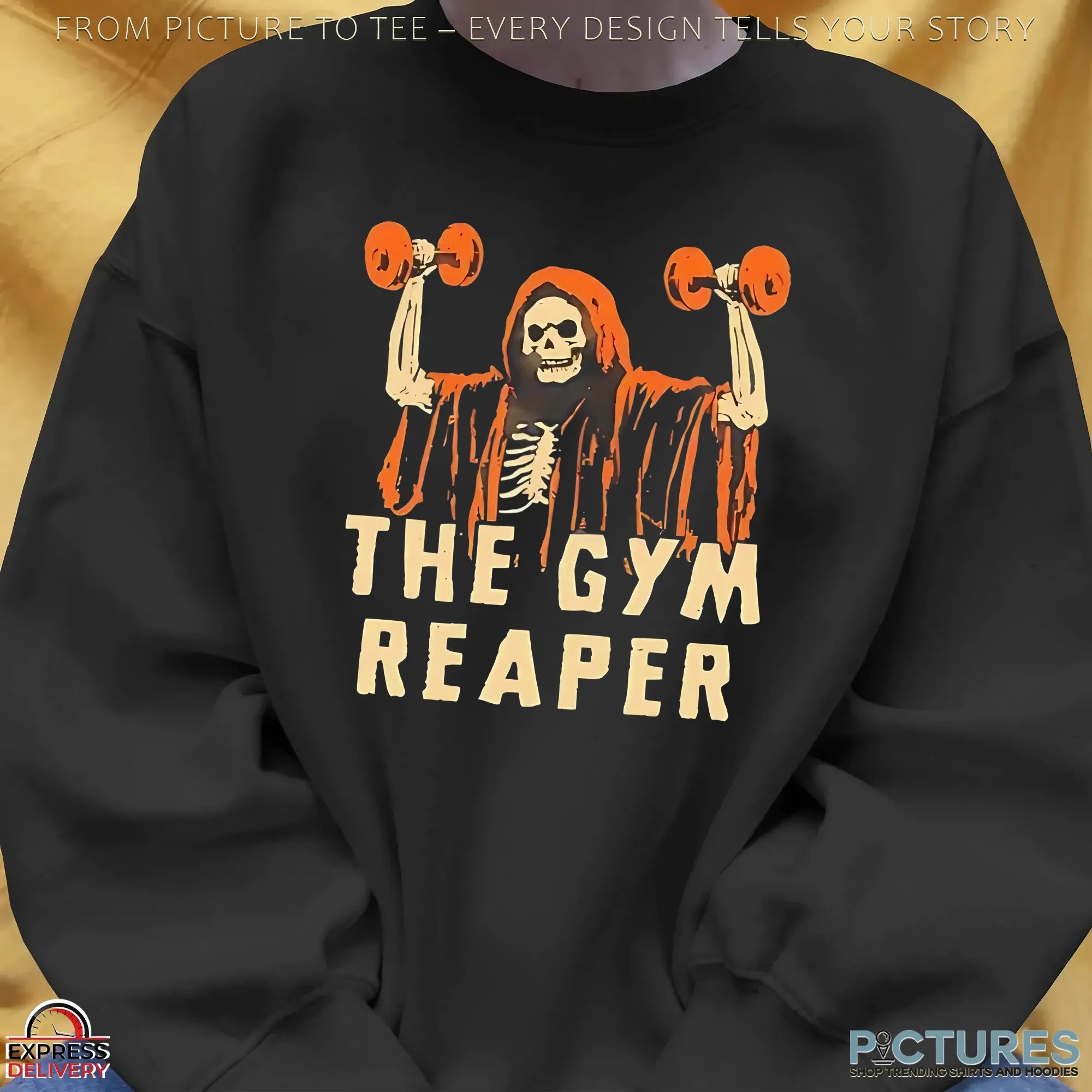 Death The Gym Reaper Halloween Shirt • Picturestees Clothing LLC