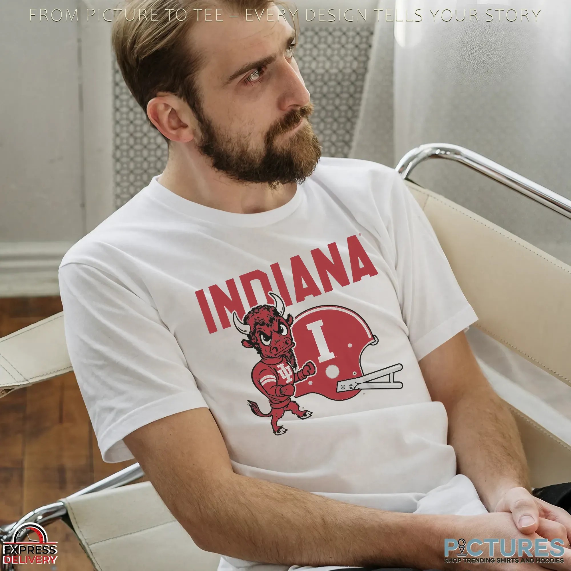 Indiana Hoosiers Football Bison & Helmet Mascot T Shirt • Picturestees ...