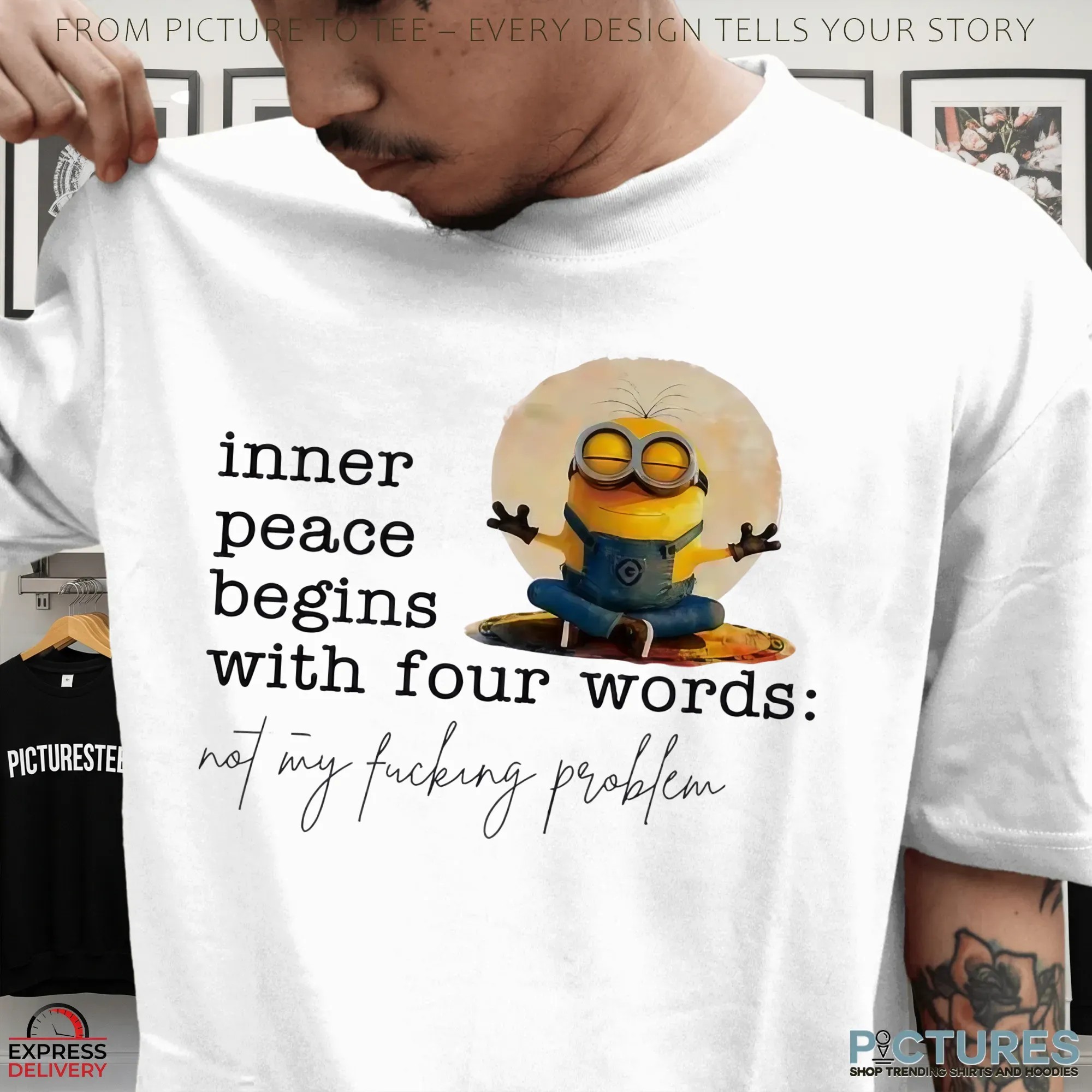 Minion Yoga Inner Peace Begins With Four Words Not My Fucking Problem ...