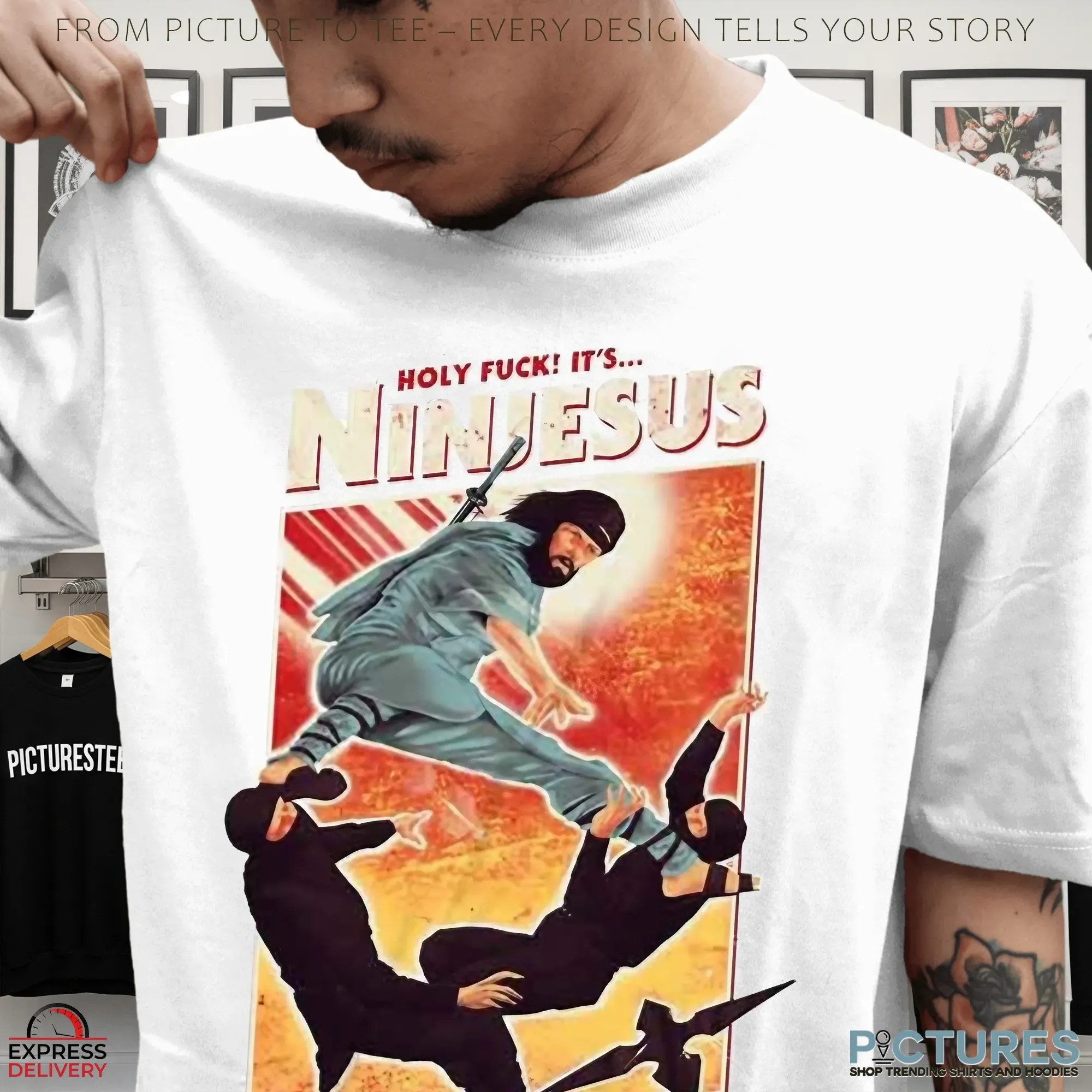 The Jesus Ninja Holyfck It's Ninjesus Meme T Shirt • Picturestees ...