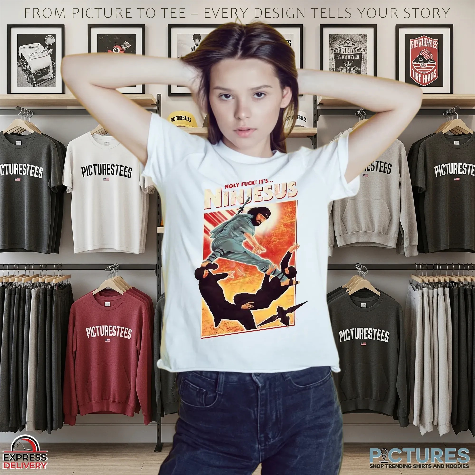 The Jesus Ninja Holyfck It's Ninjesus Meme T Shirt • Picturestees ...