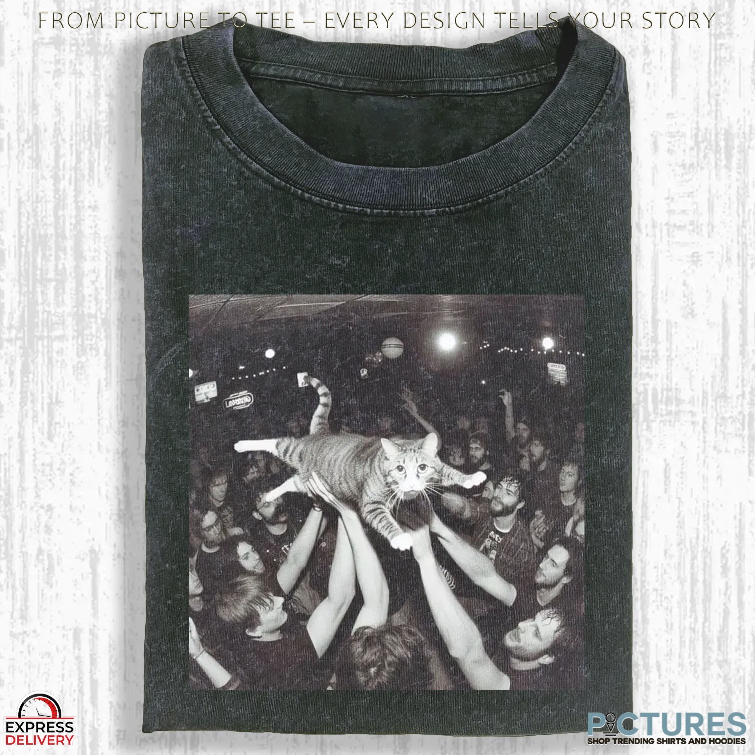 Wacky Cat Crowd Surfing Cat Meme T Shirt • Picturestees Clothing LLC