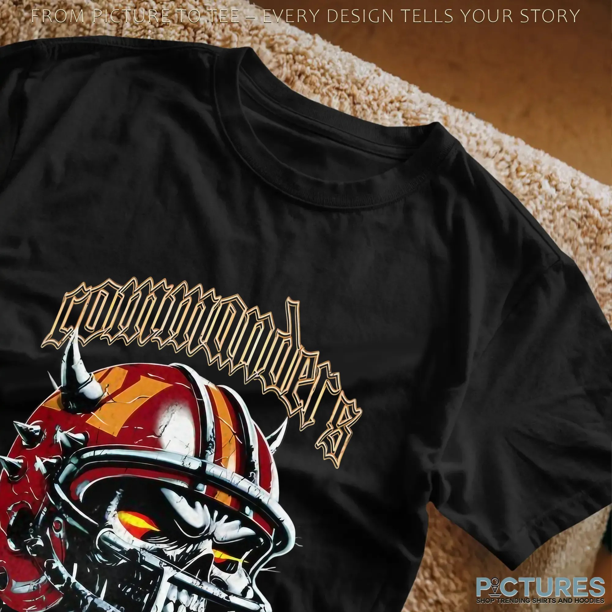 Washington Commanders Skull Helmet 2025 Halloween Graphic T Shirt ...