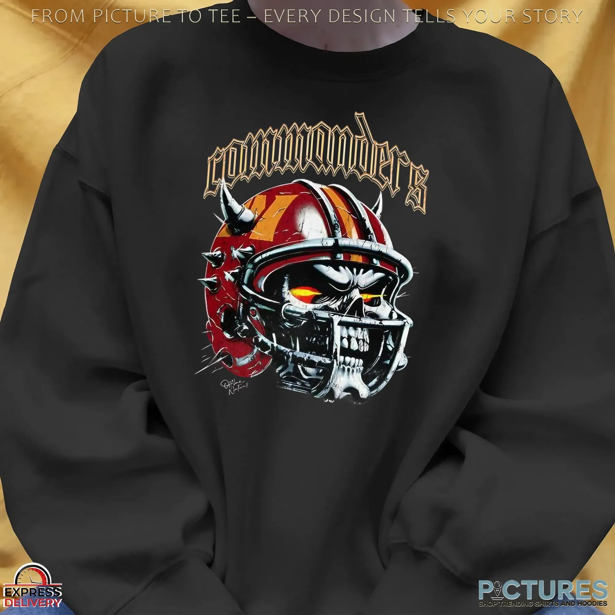 Washington Commanders Skull Helmet 2025 Halloween Graphic T Shirt ...