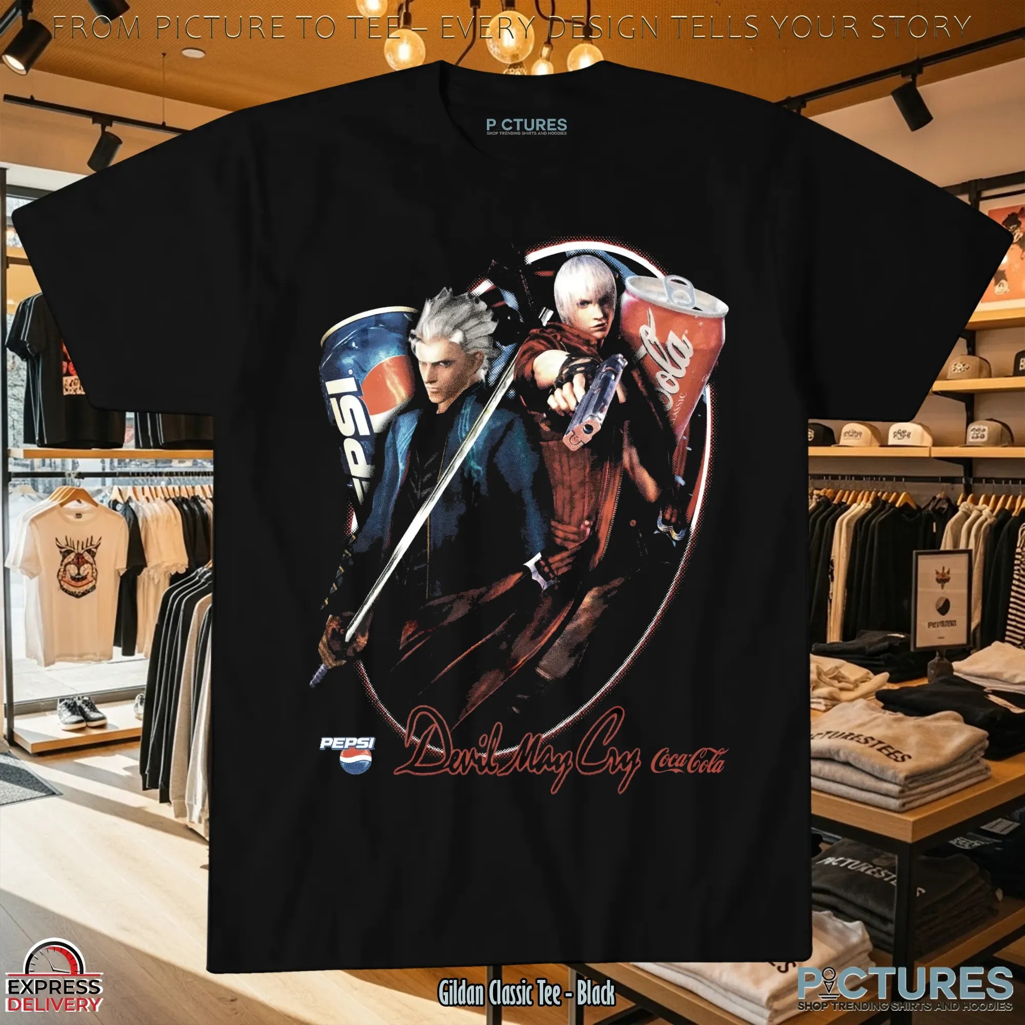 Devil May Cry Dante And Vergil Coca Cola And Pepsi Mashup T Shirt • Picturestees Clothing LLC
